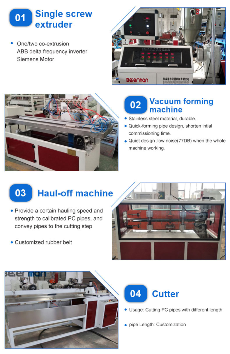 PC LED light tube extrusion line – Zhangjiagang Beierman Machinery Co.,Ltd